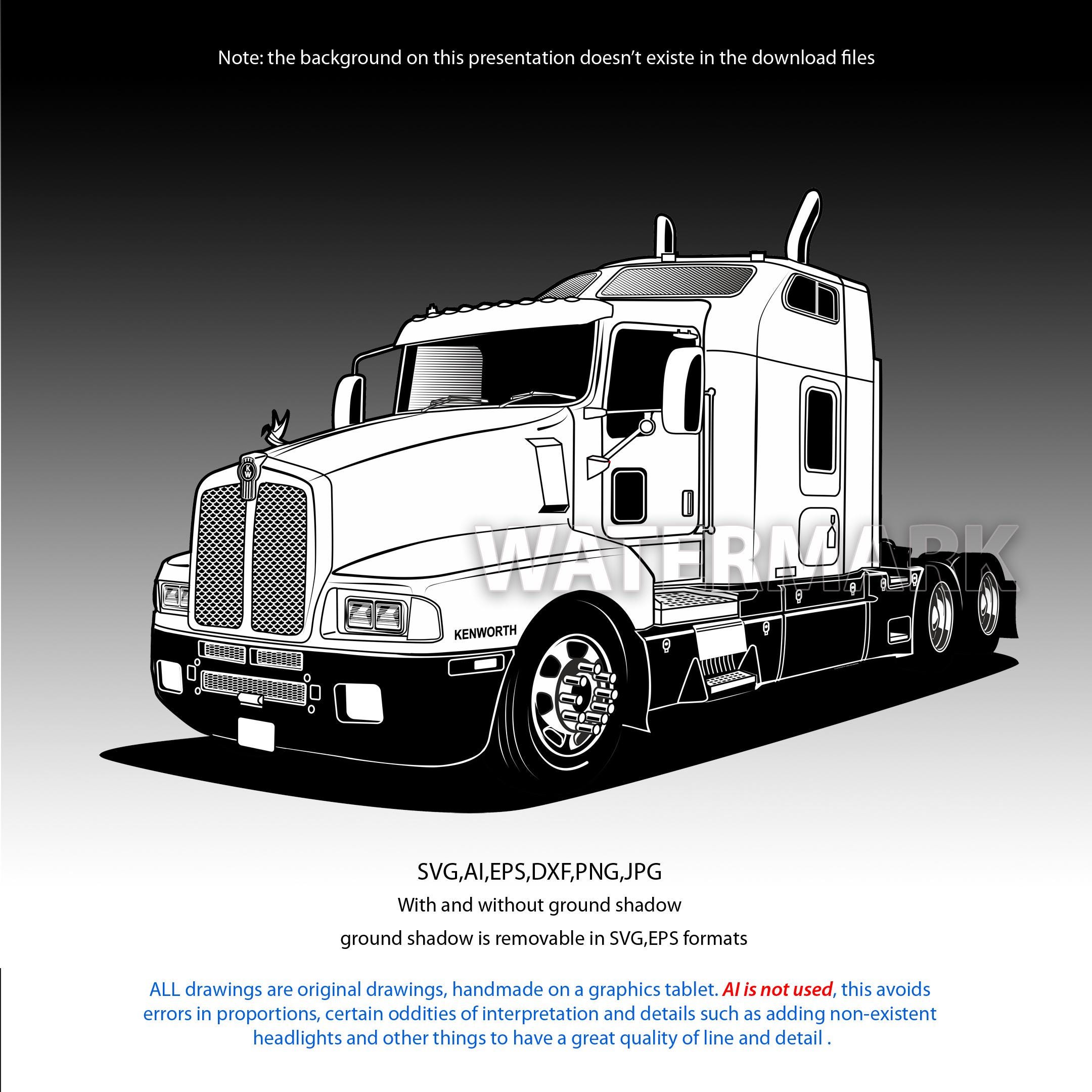 Semi Truck Kenworth T600 Svg,ai,eps,png,jpg - Etsy