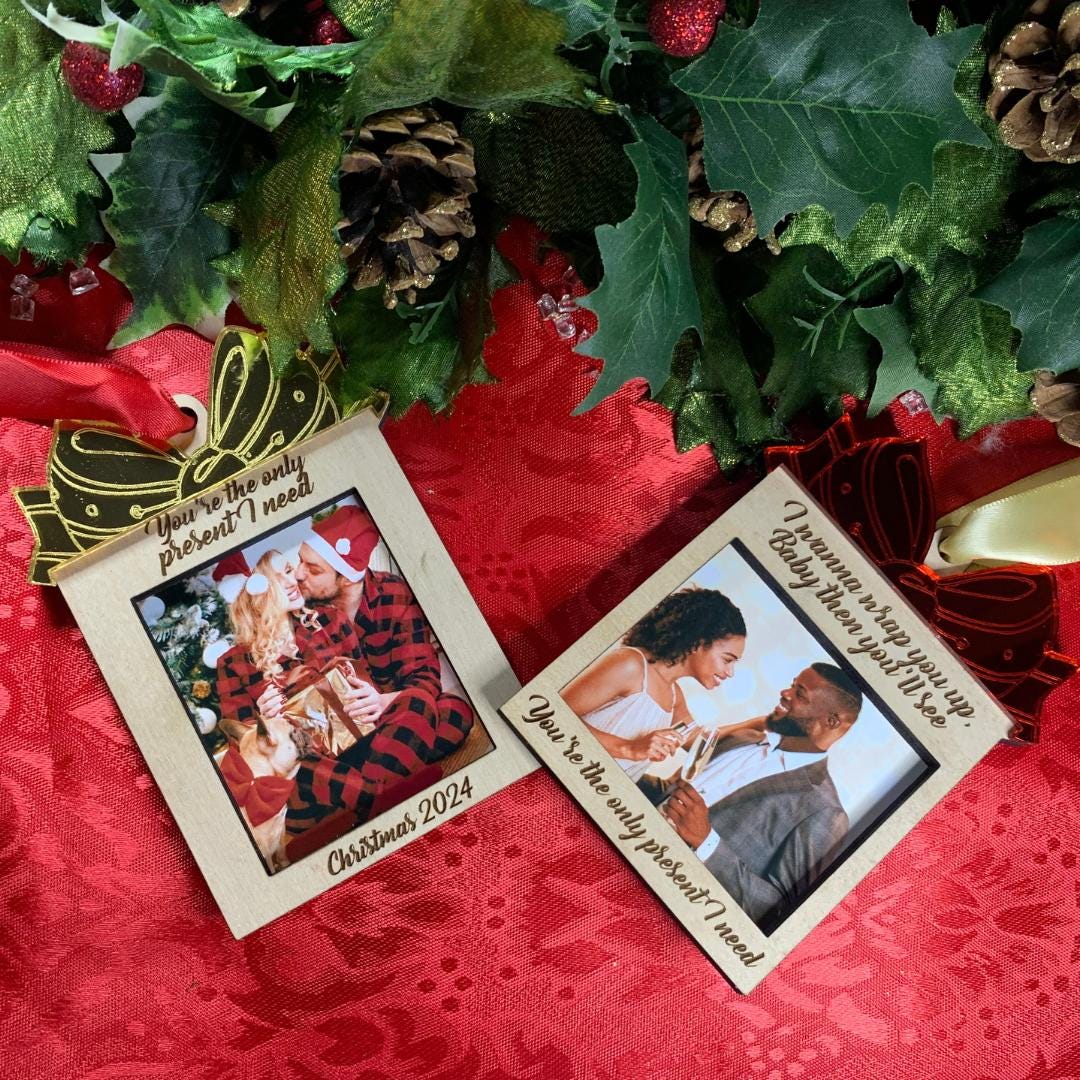 Personalized Photo Ornament Picture Frame, Gift Frame Ornament, Couple ...