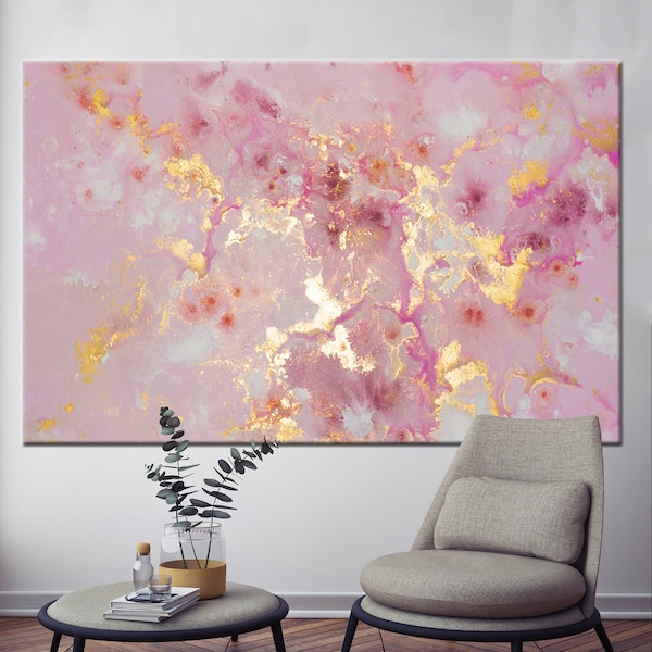 Pink Gold Wall Art - Etsy