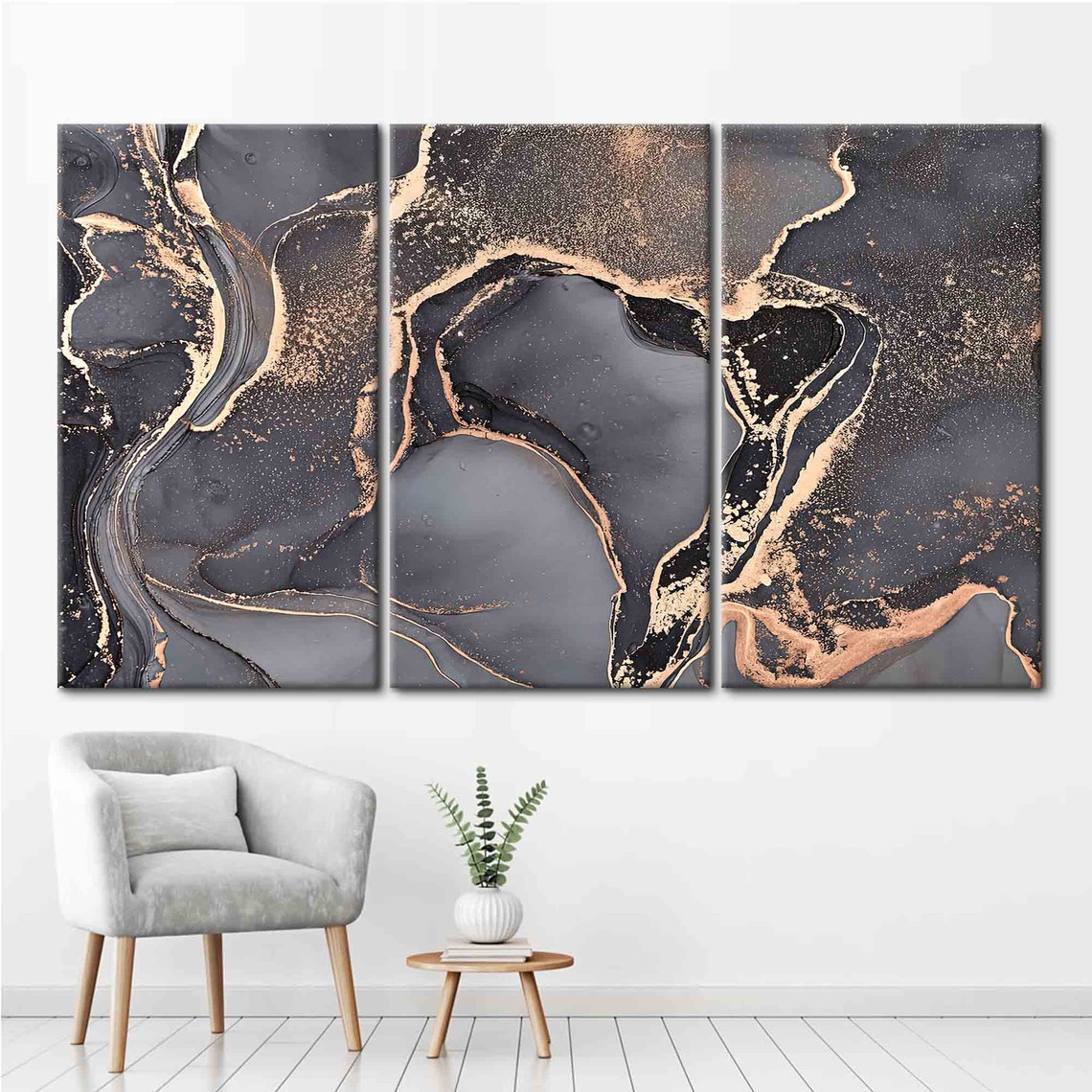 Gray and Gold Marble, Gold Marble Poster, Marble Poster, Shimmery Wall ...