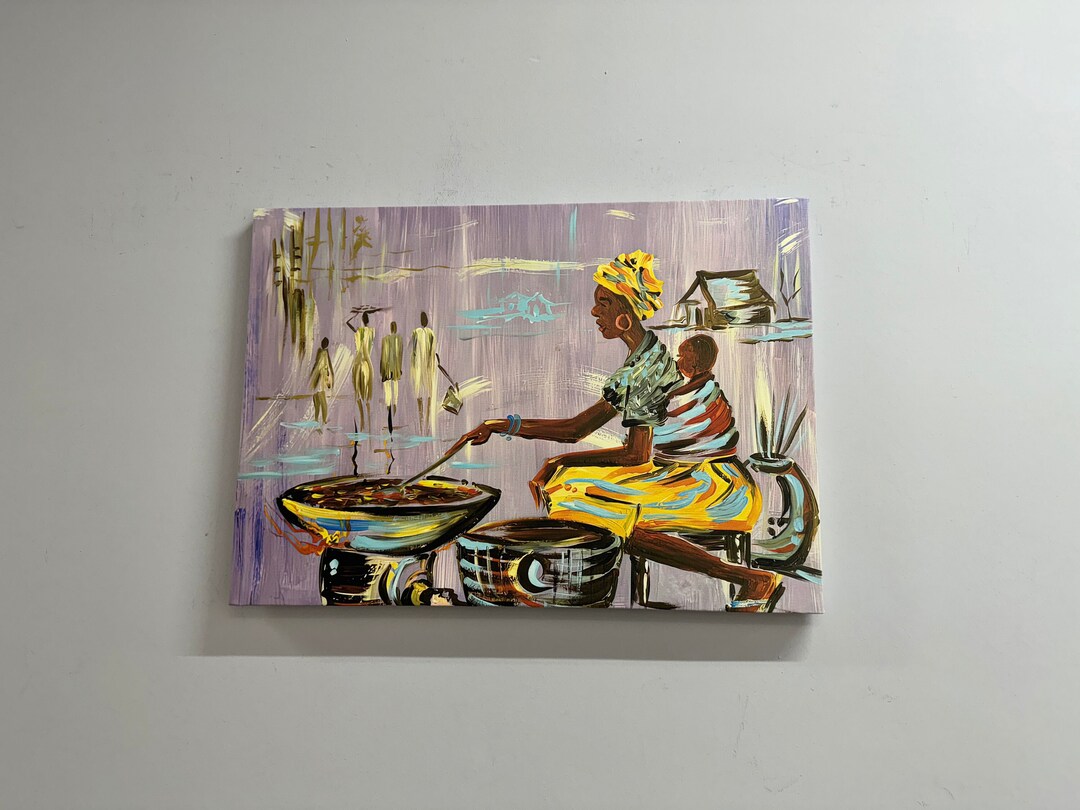 African Mother Cooking, African Wall Decor, Black Woman Poster, Ethnic ...