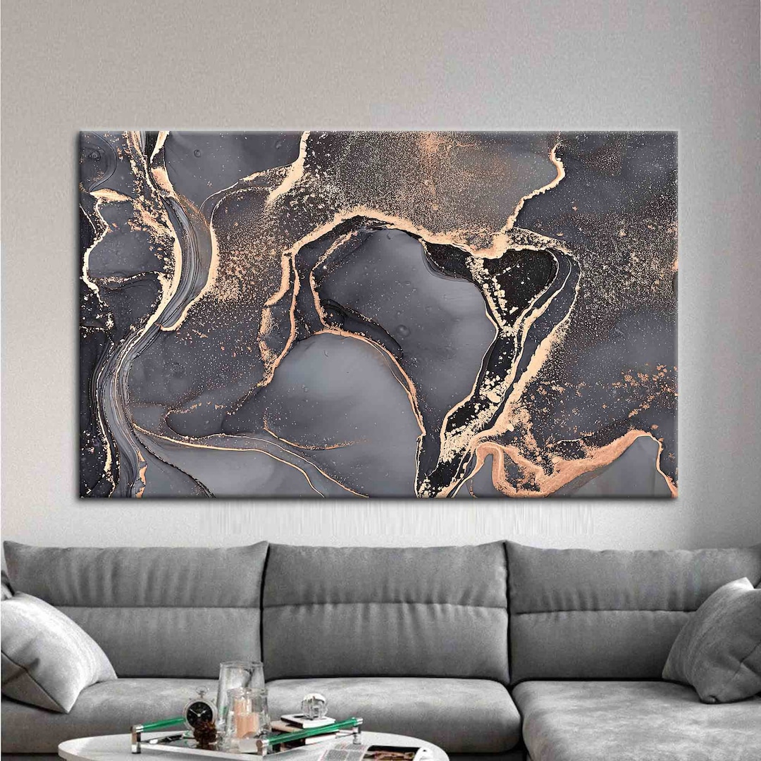 Gray and Gold Marble, Gold Marble Poster, Marble Poster, Shimmery Wall ...
