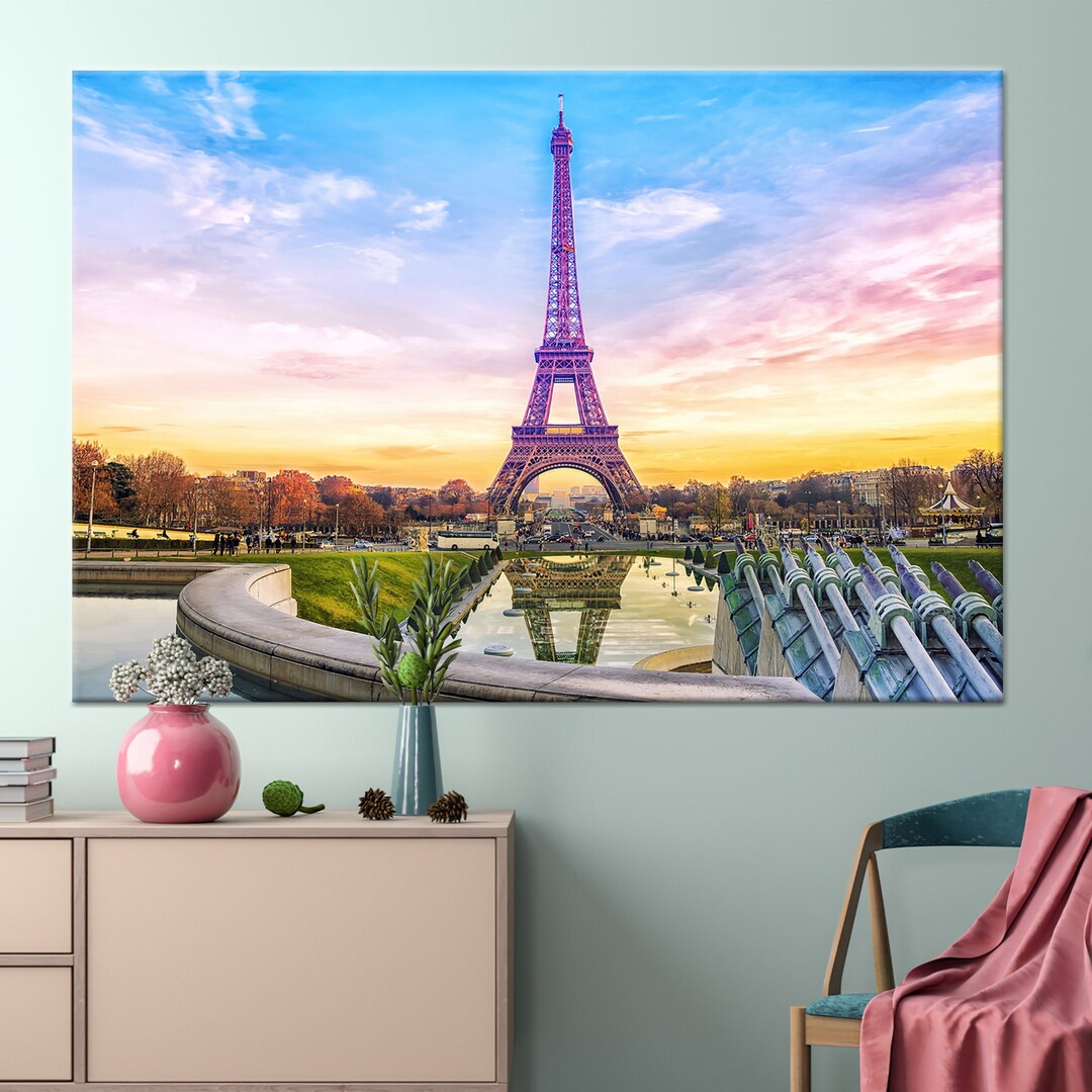 France Poster, Cityscape Artwork, Sunset Poster, Paris Wall Decor ...