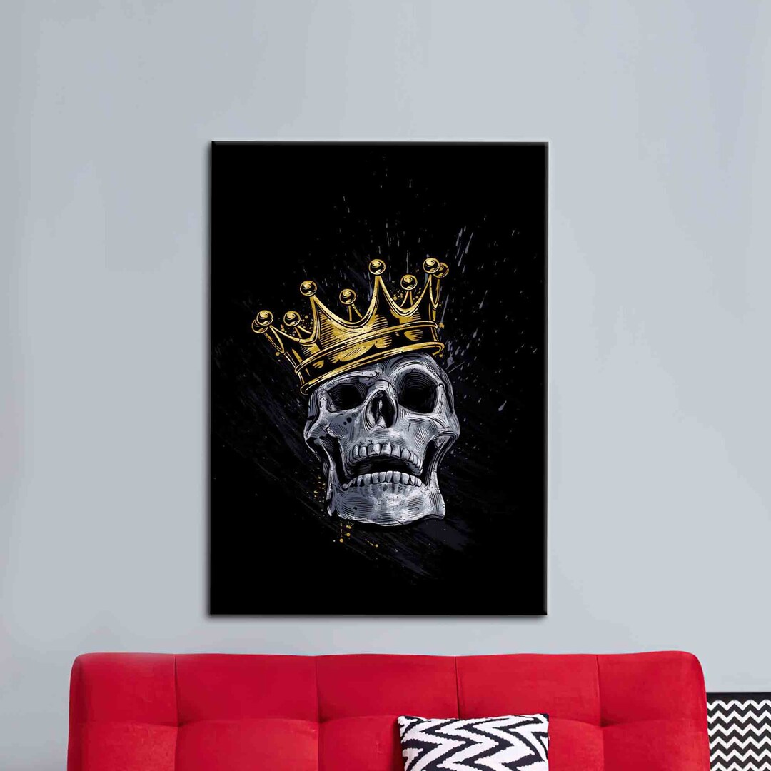 Skull King Skeleton Art Canvas Skull Canvas Trendy Art - Etsy