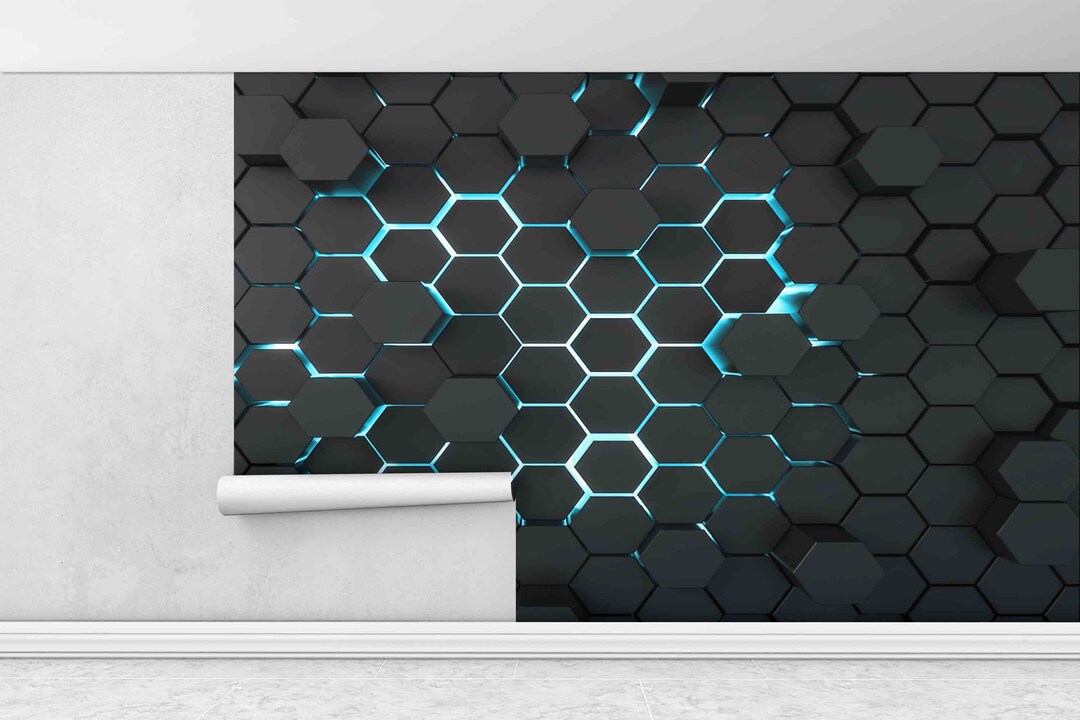 3d Effect Black Geometric Shapes Wal Art Wall Decals, Contemporary Wall ...
