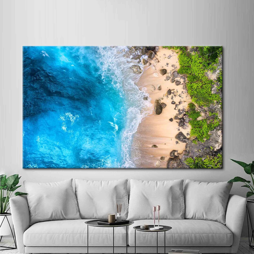 Wave Wall Art, Blue Art, Seashore Canvas Art, Ocean Artwork, View ...
