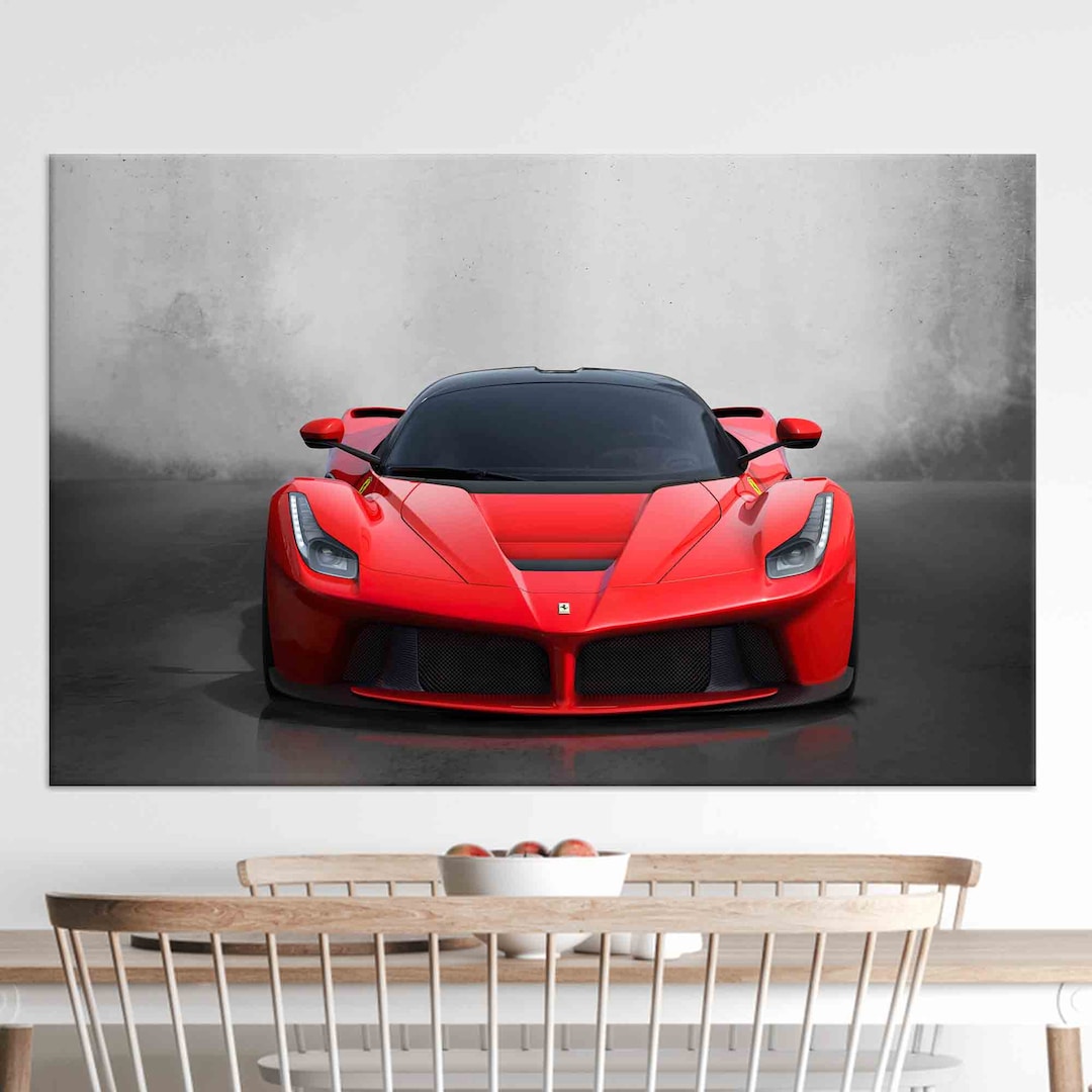 Canvas Home Decor, Wall Art, Ferrari Poster, Red Ferrari Artwork ...