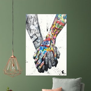 Street Graffiti Art, Graffiti Hands Wall Art, Couple Hands Graffiti ...