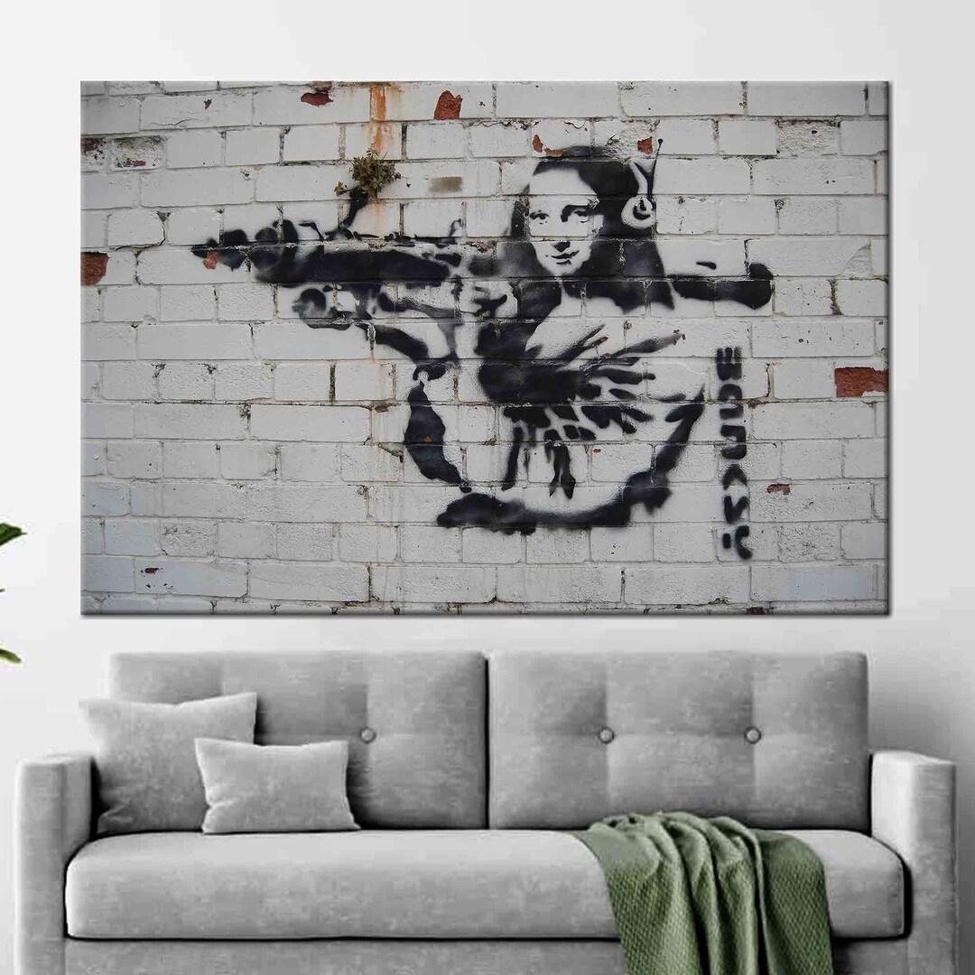 Banksy Woman Art Canvas, Painting Artwork, Woman Graffiti Artwork ...