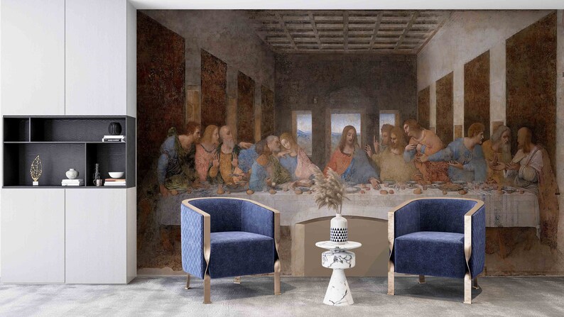 Da Vinci Digital Paper, the Last Supper Wall Decals, Reproduction Wall ...