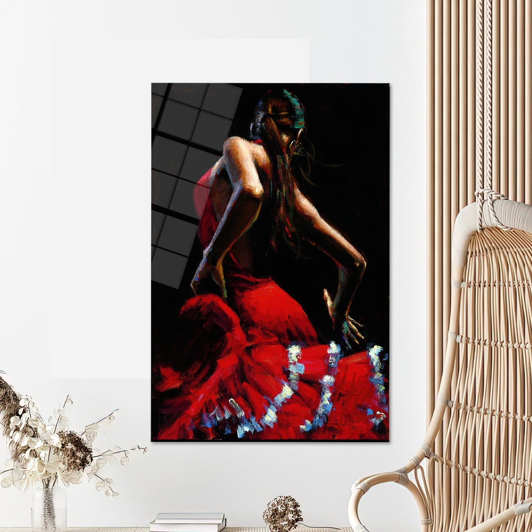 Music Wall Decor,personalized Glass Art,spain Style Flamenco Dancer ...