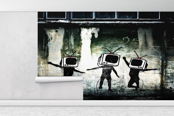 Banksy Dancing TV Banksy Wall Decor Banksy Dancing People - Etsy