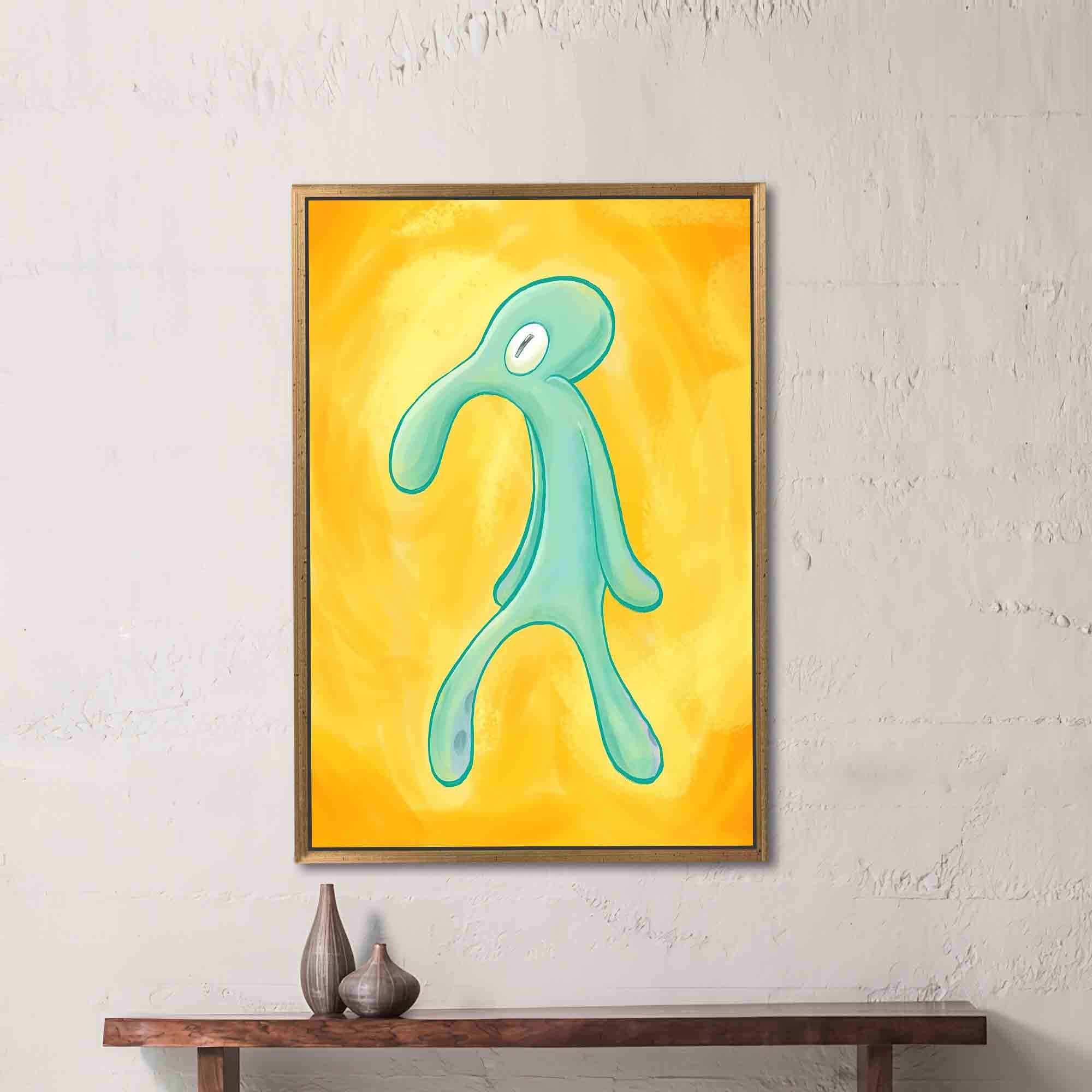 Canvas Art Squidward Painting Print Bold and Brash Wall Art - Etsy