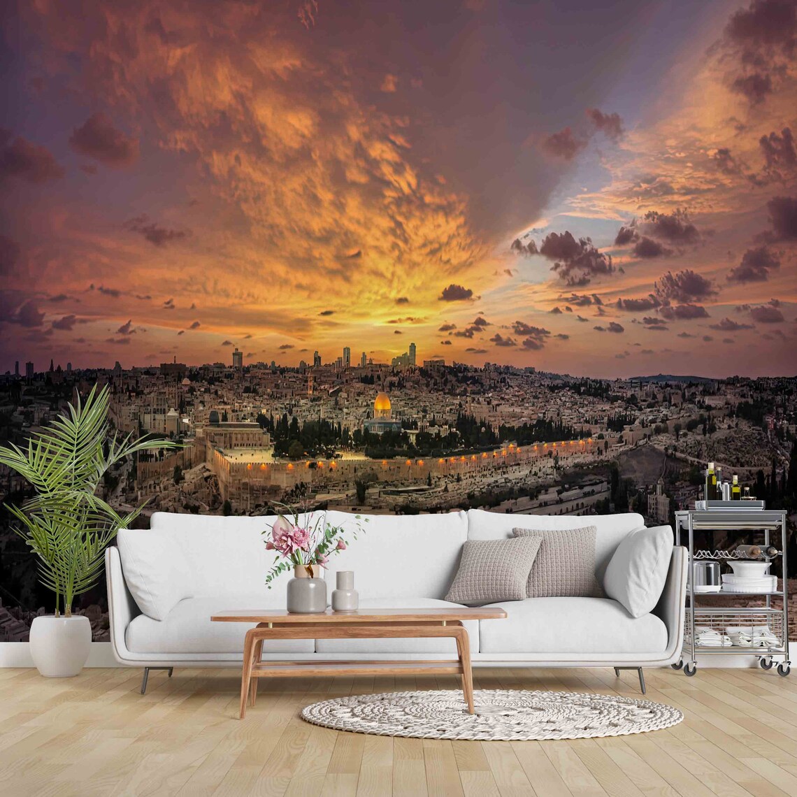 Jerusalem Wall Decor, Jerusalem Cityscape Wallpaper, Muslim Wall Print ...