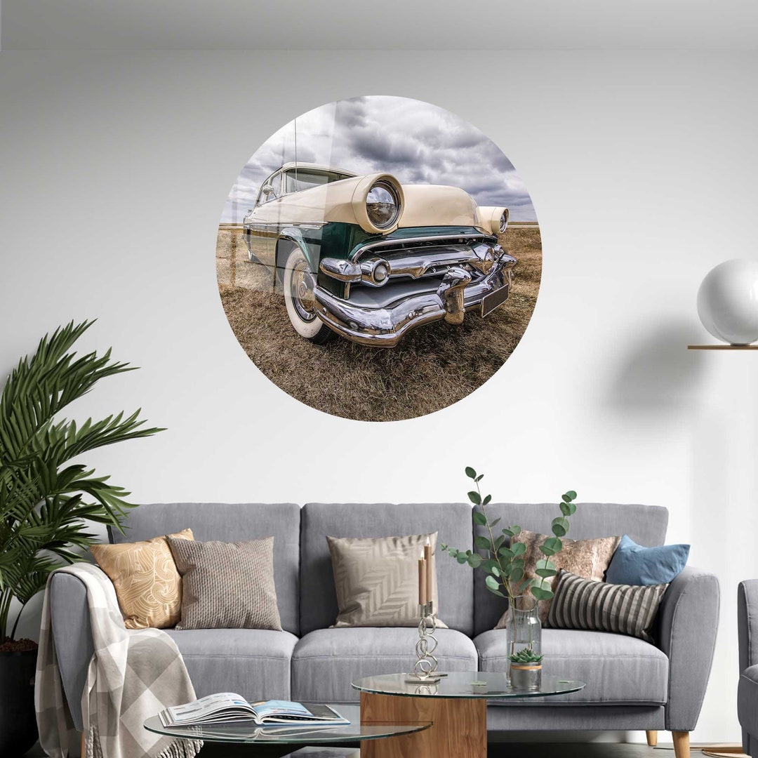 Glass Wall Art,garage Glass Wall,classic Car Glass Decor,wall Decor ...