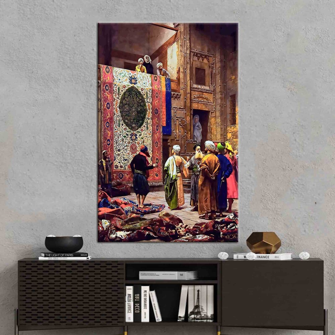 Gerome Canvas, the Rug Market in Cairo Printed, Jean-leon Gerome Canvas ...