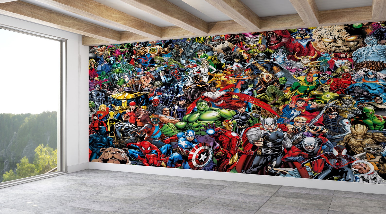 Game Room Wall Postermarvel Heroesbright Wall Paperwall - Etsy