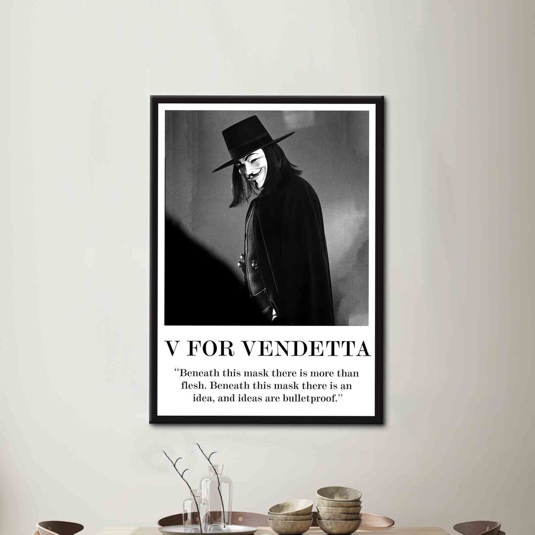V for Vendetta, Famous Quote Art Canvas, Portrait Printed, Famous Art ...
