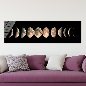 Moon Phases Wall Art, Galaxy Landscape Wall Art, Moon Landscape Wall ...