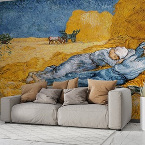 Van Gogh After Millet Wallpaper, Living Room Wall Art, Sleeping Couple ...