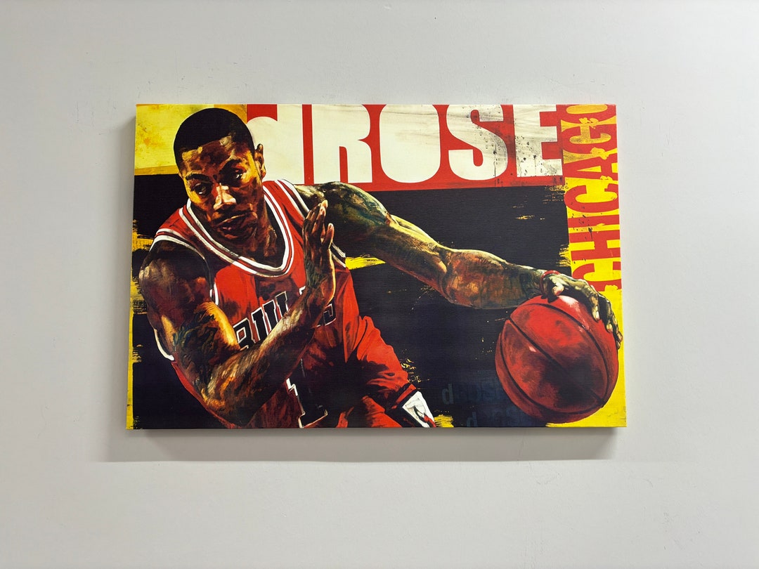 Derrick Rose Poster, Gym Canvas, Motivation Printed, Man Cave Art ...