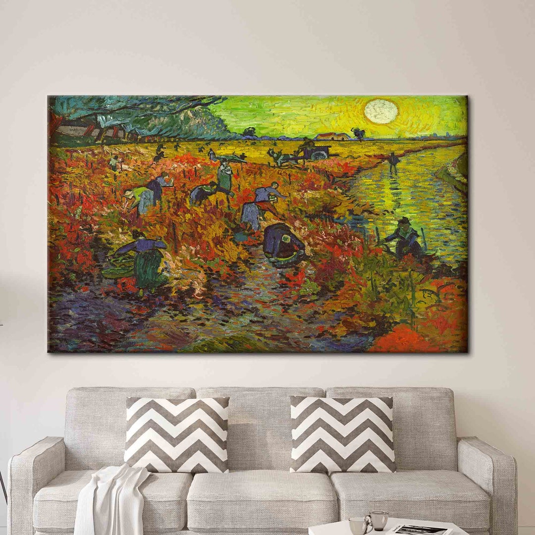 The Red Vineyard 1888 the Red Vineyard Canvas Reproduction - Etsy