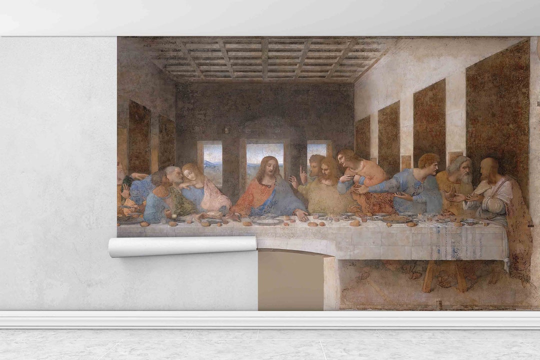 Da Vinci Digital Paper, the Last Supper Wall Decals, Reproduction Wall ...