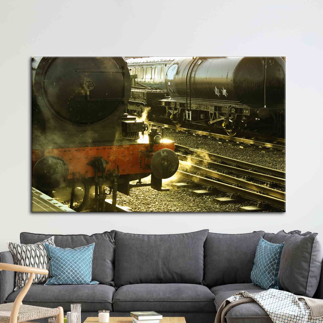 Locomotive Art Canvas, Abstract Poster, Coal Train Poster, Railroads ...