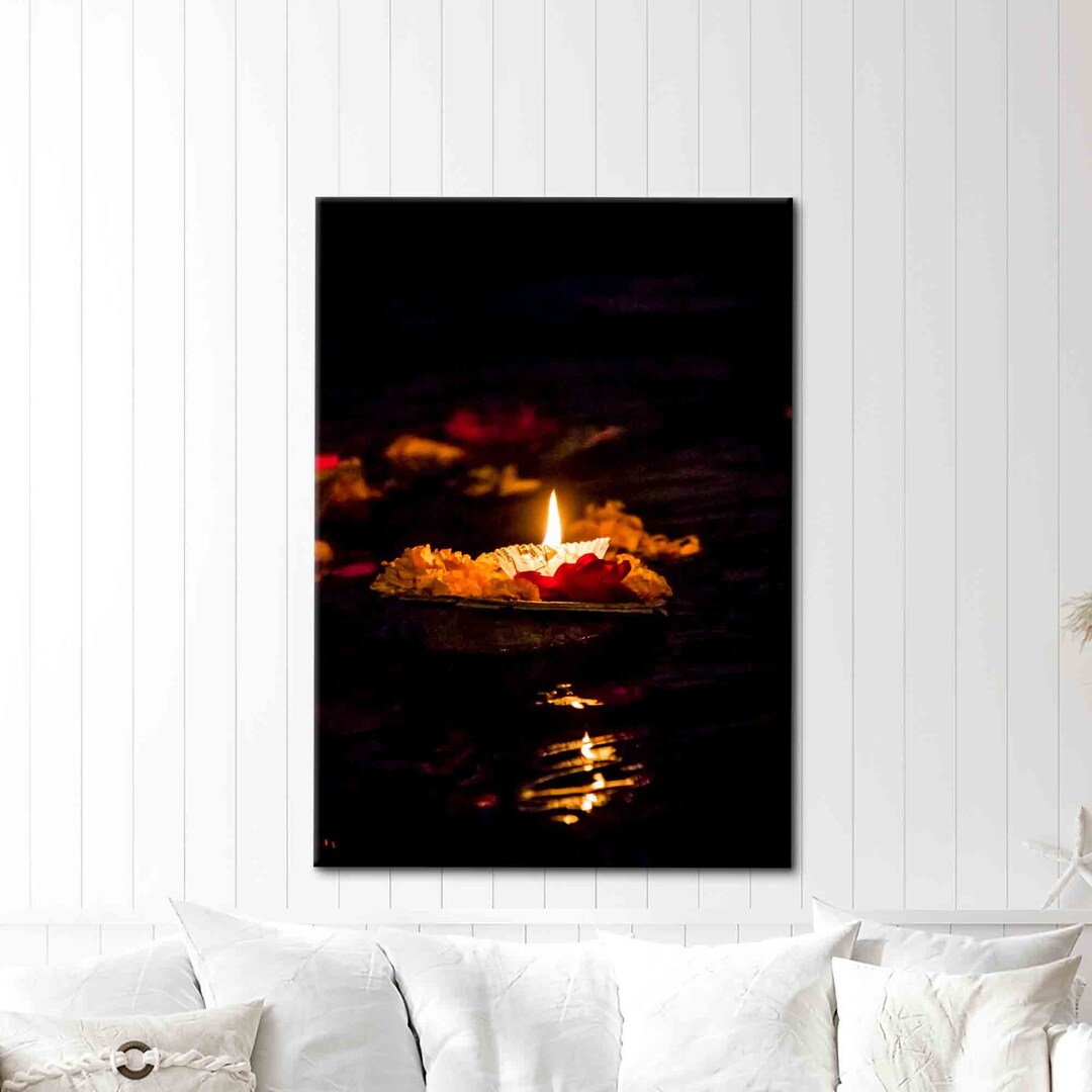 Candlelight Wall Art, Success Wall Decor, Indian Spiritual Wall Art ...