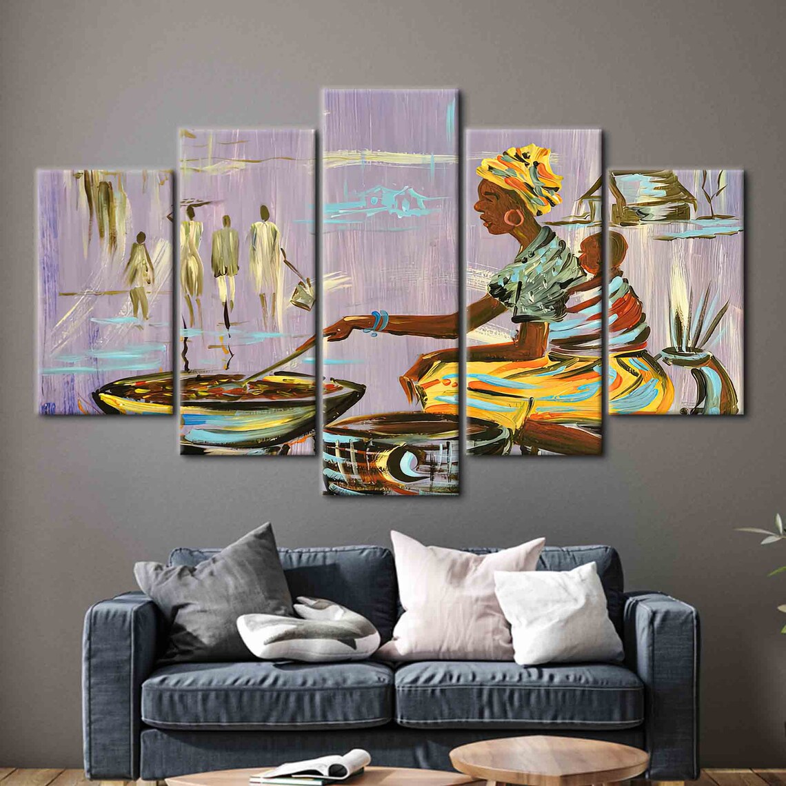 African Mother Cooking African Wall Decor Black Woman - Etsy