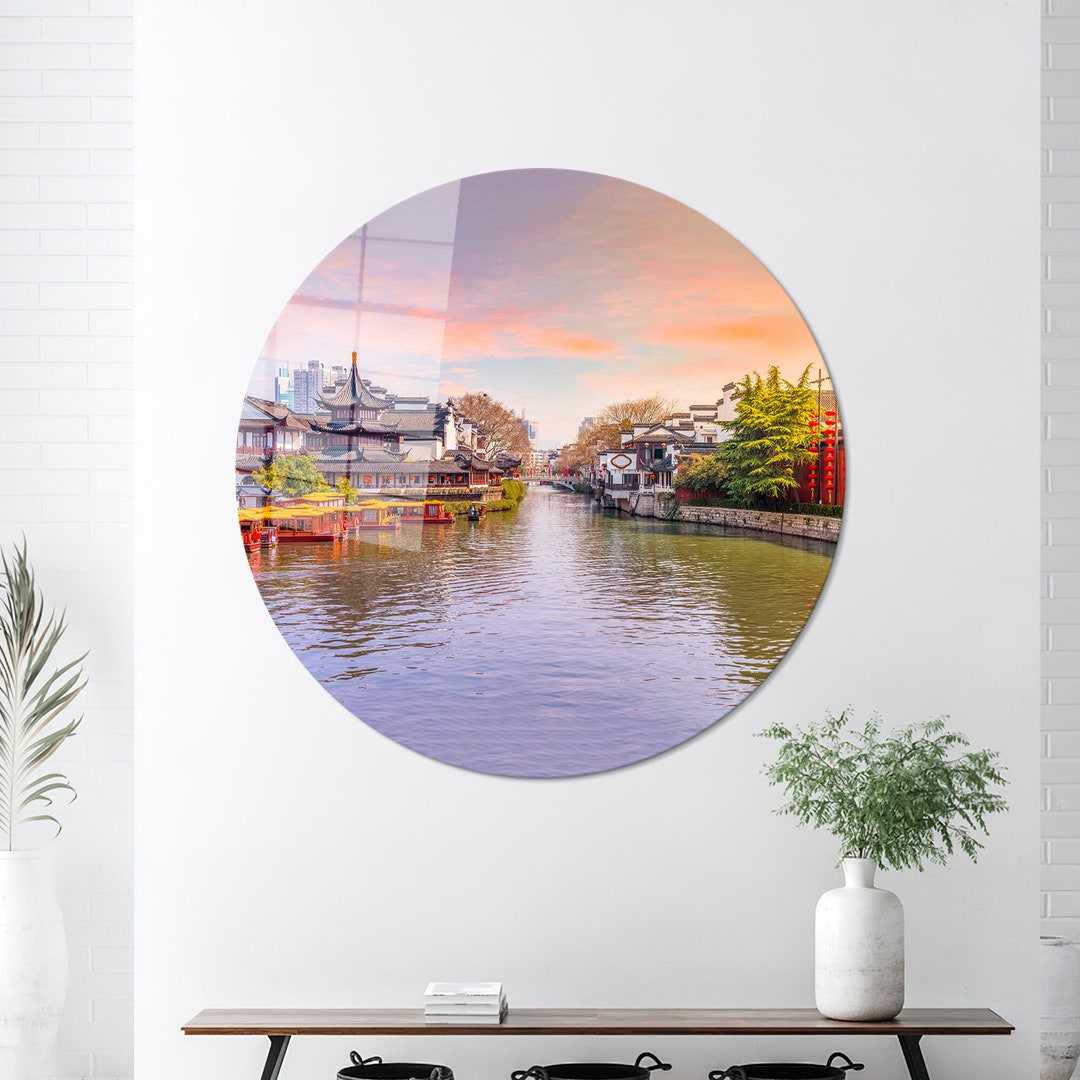 Qinhuai River Wall Decor,china Glass Wall Art,wall Art,glass Art Wall ...
