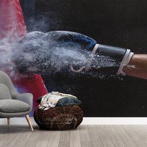 Boxing Wall Painting, Bright Wall Paper, , 3d Wall Paper, Boxing Gloves ...