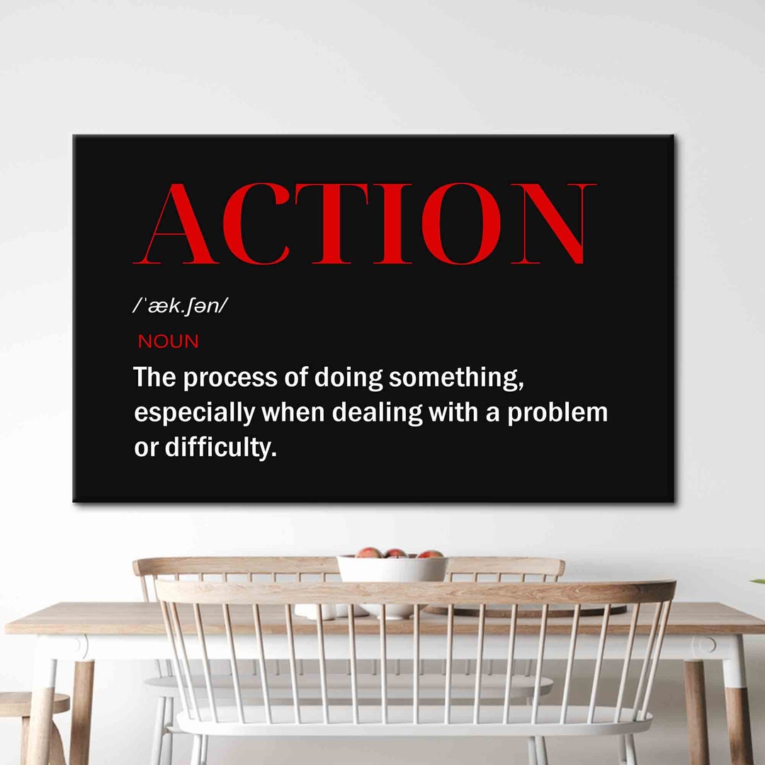 Action Definition Wall Art, Success Poster, Inspirational Wall Decor ...