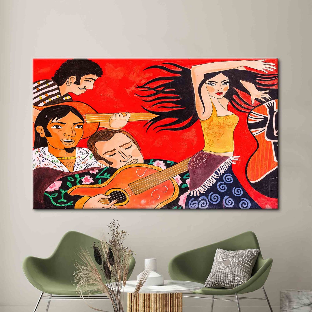 Musicians and Singer Painting, Abstract Music Canvas Art, Musicians ...