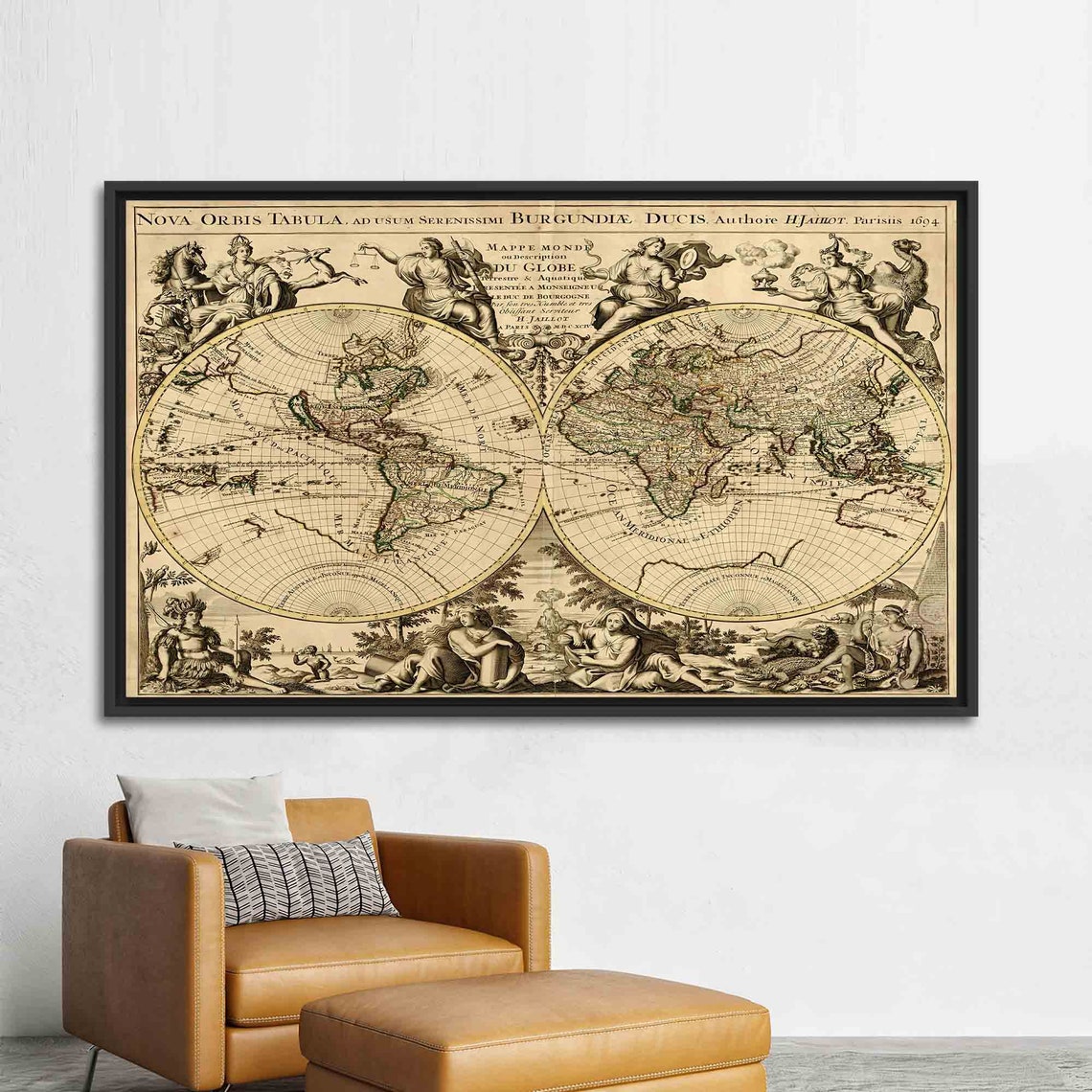 Old World Map Canvas Print Old World Map Canvas Art Antique - Etsy