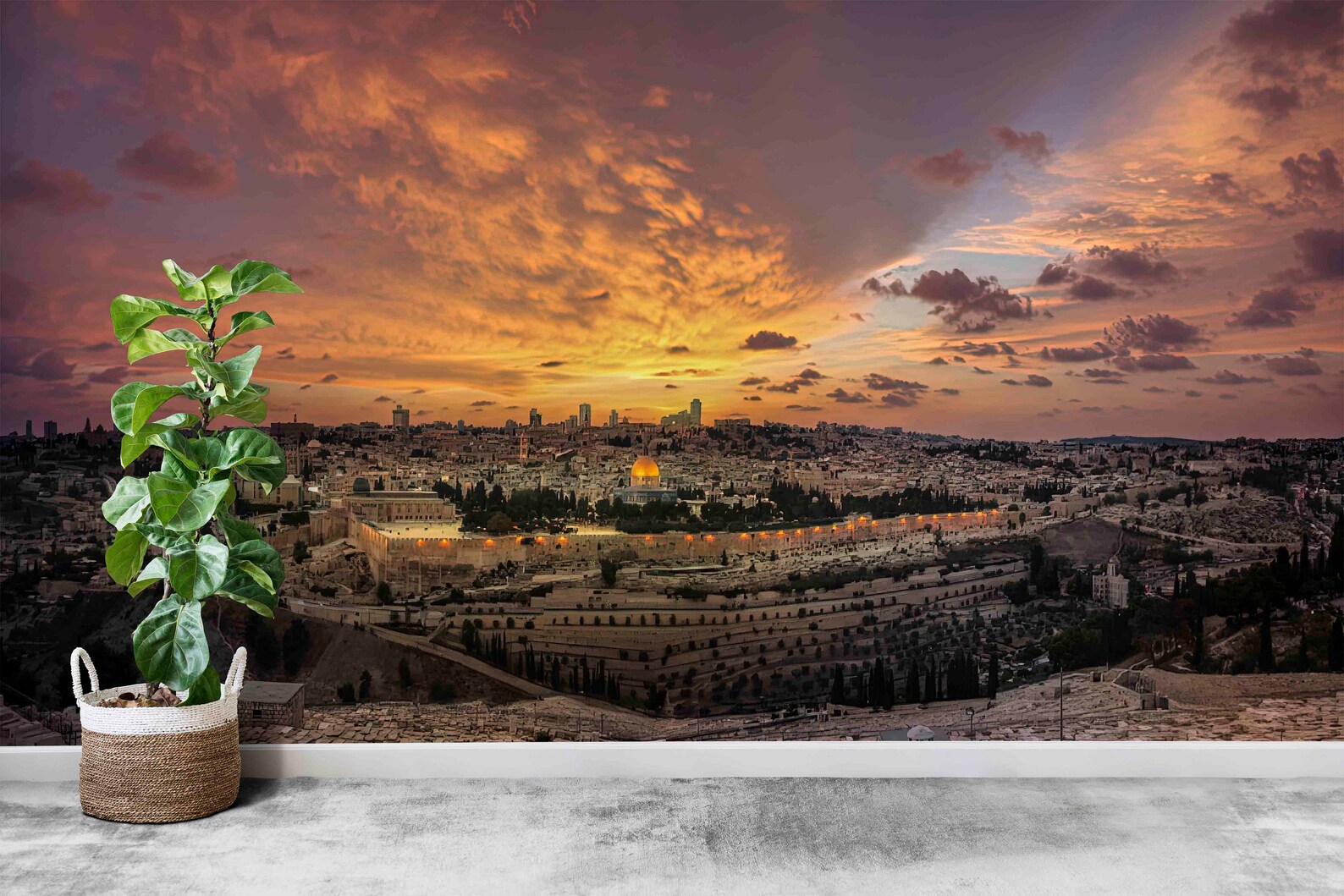 Jerusalem Wall Decor, Jerusalem Cityscape Wallpaper, Muslim Wall Print ...