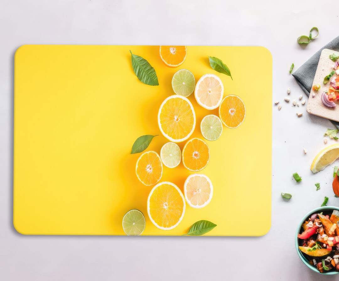 Orange Chopping Board, Modern Chopping Board, Easy to Carry, Lemon ...