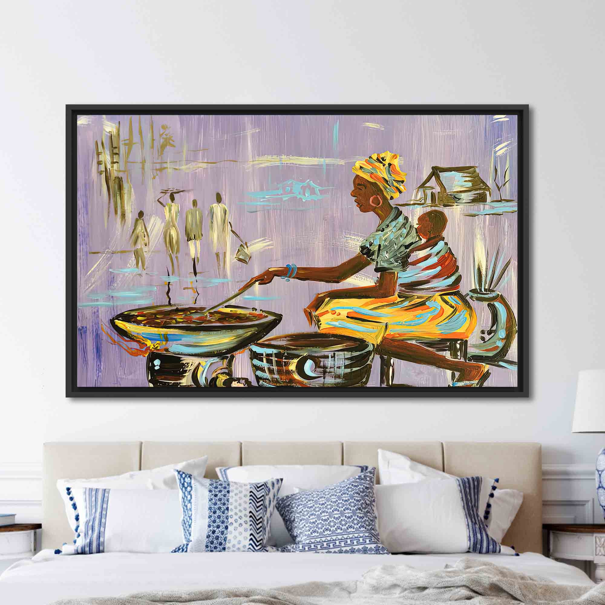 African Mother Cooking, African Wall Decor, Black Woman Poster, Ethnic ...