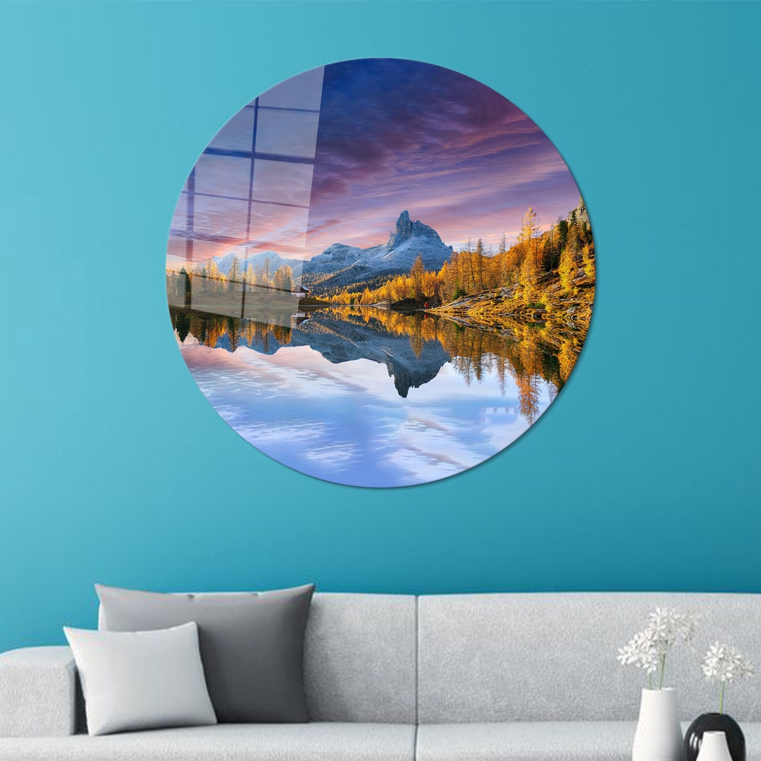 Mural Art,reflection Wall Art,personalized Glass Art,glass,lake Federa ...