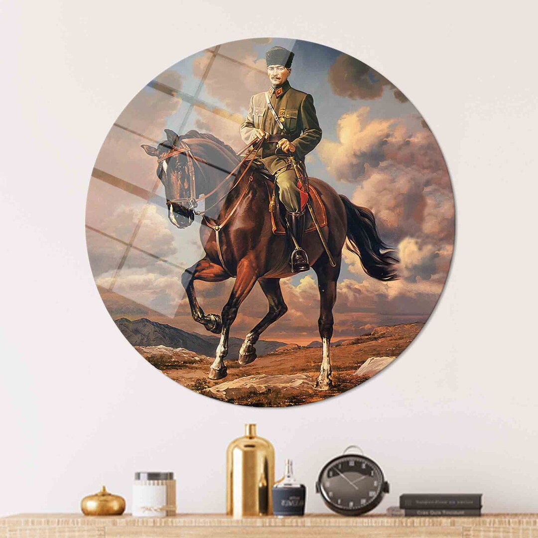 Turkish Wall Art,horse Glass Wall Art,mustafa Kemal Atatük Glass Decor ...