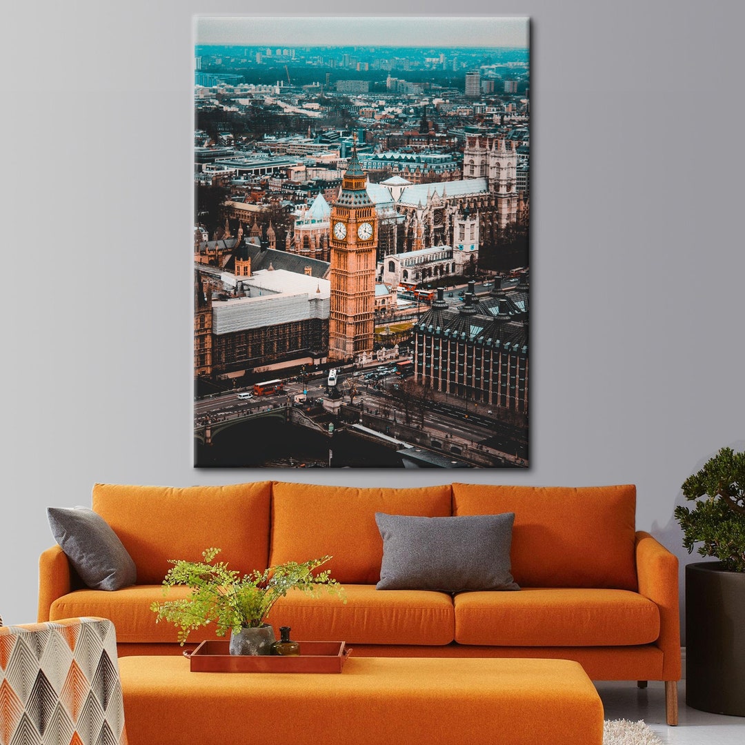 Big Ben Landscape Canvas, London Cityscape Artwork, Ciyscape Canvas ...
