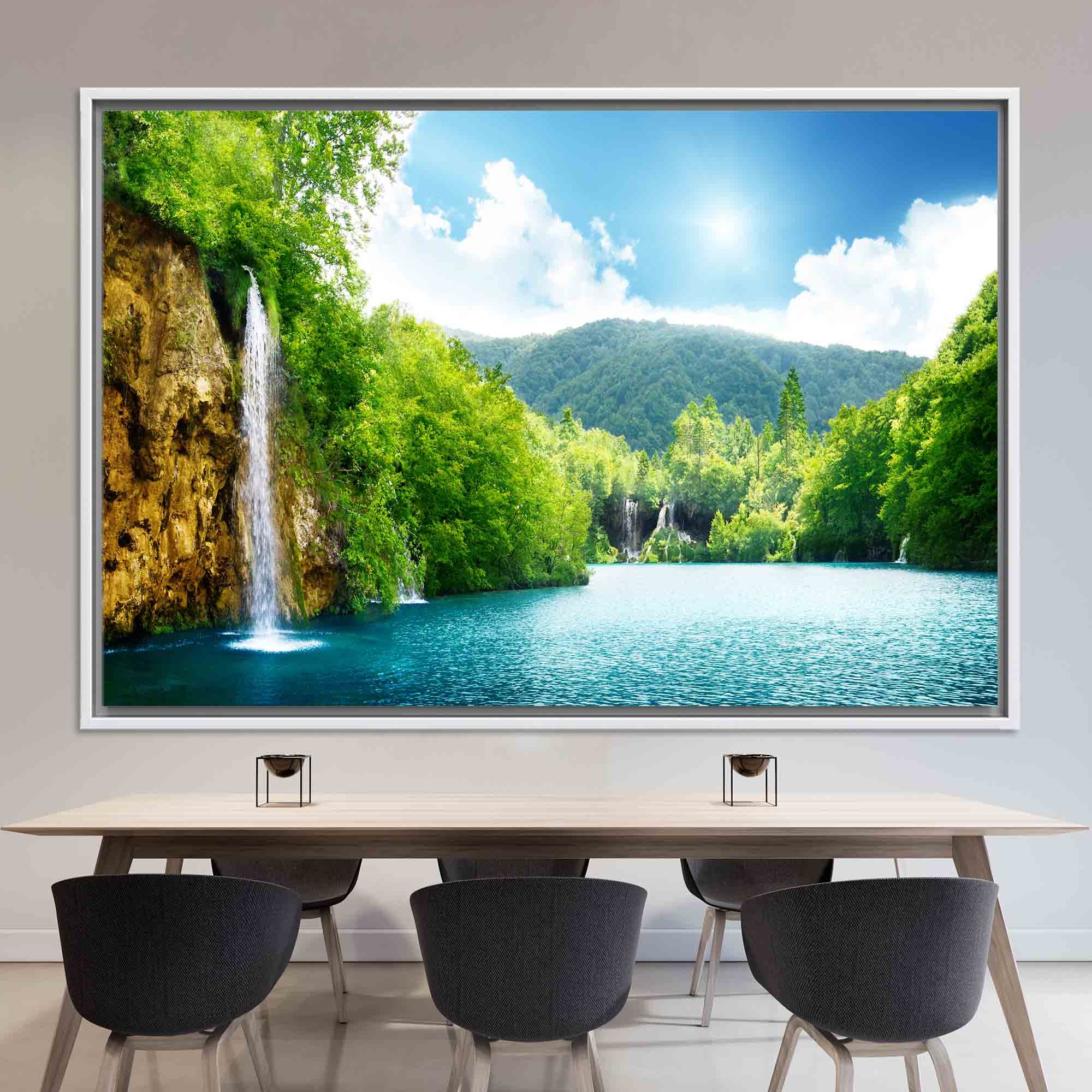 Wall Art Canvas Forest View Artwork Gift for Him Waterfall - Etsy