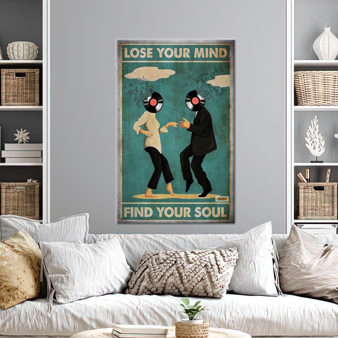 Dancing Couple Wall Decor, Lose Your Mind Find Your Soul Canvas, Music ...