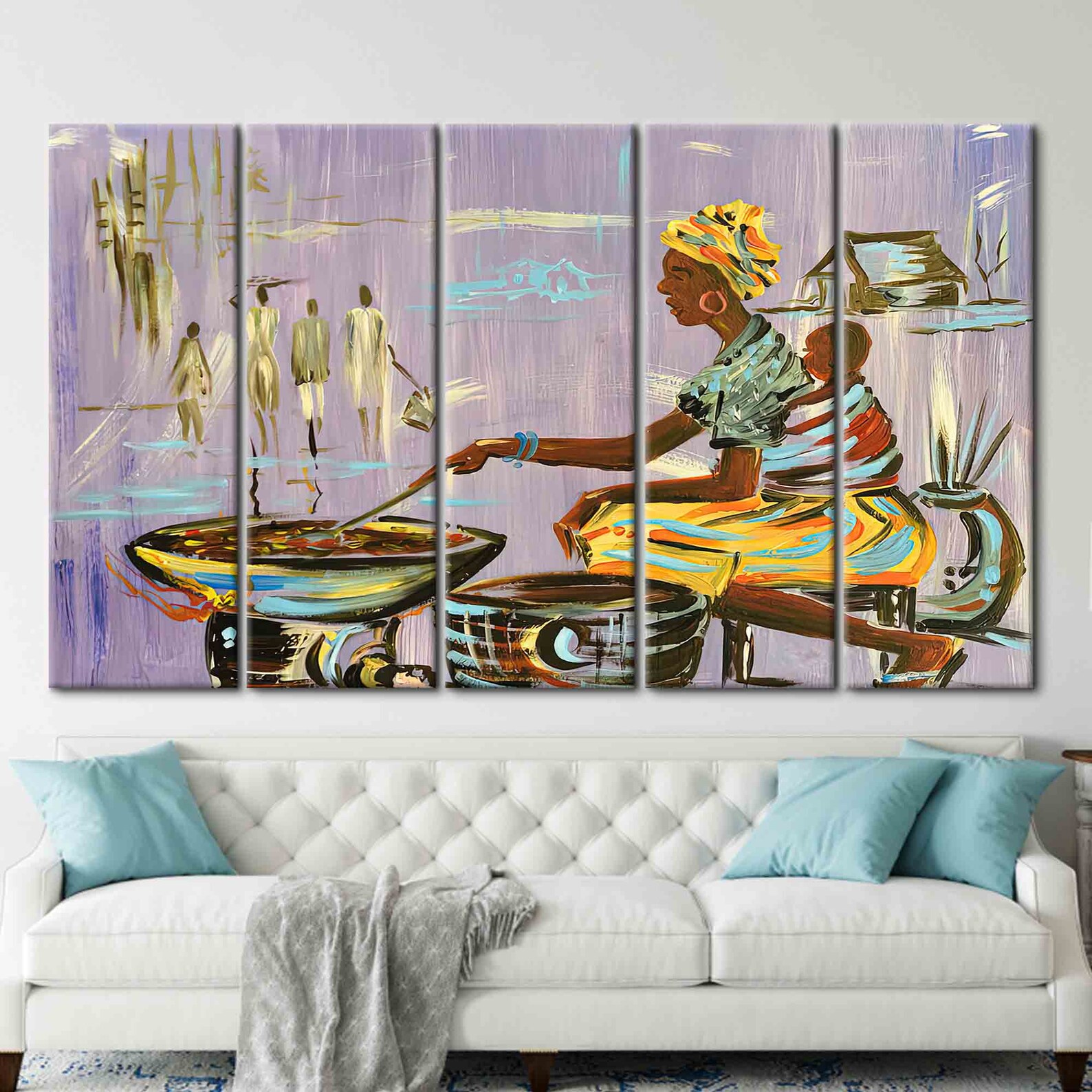 African Mother Cooking, African Wall Decor, Black Woman Poster, Ethnic ...