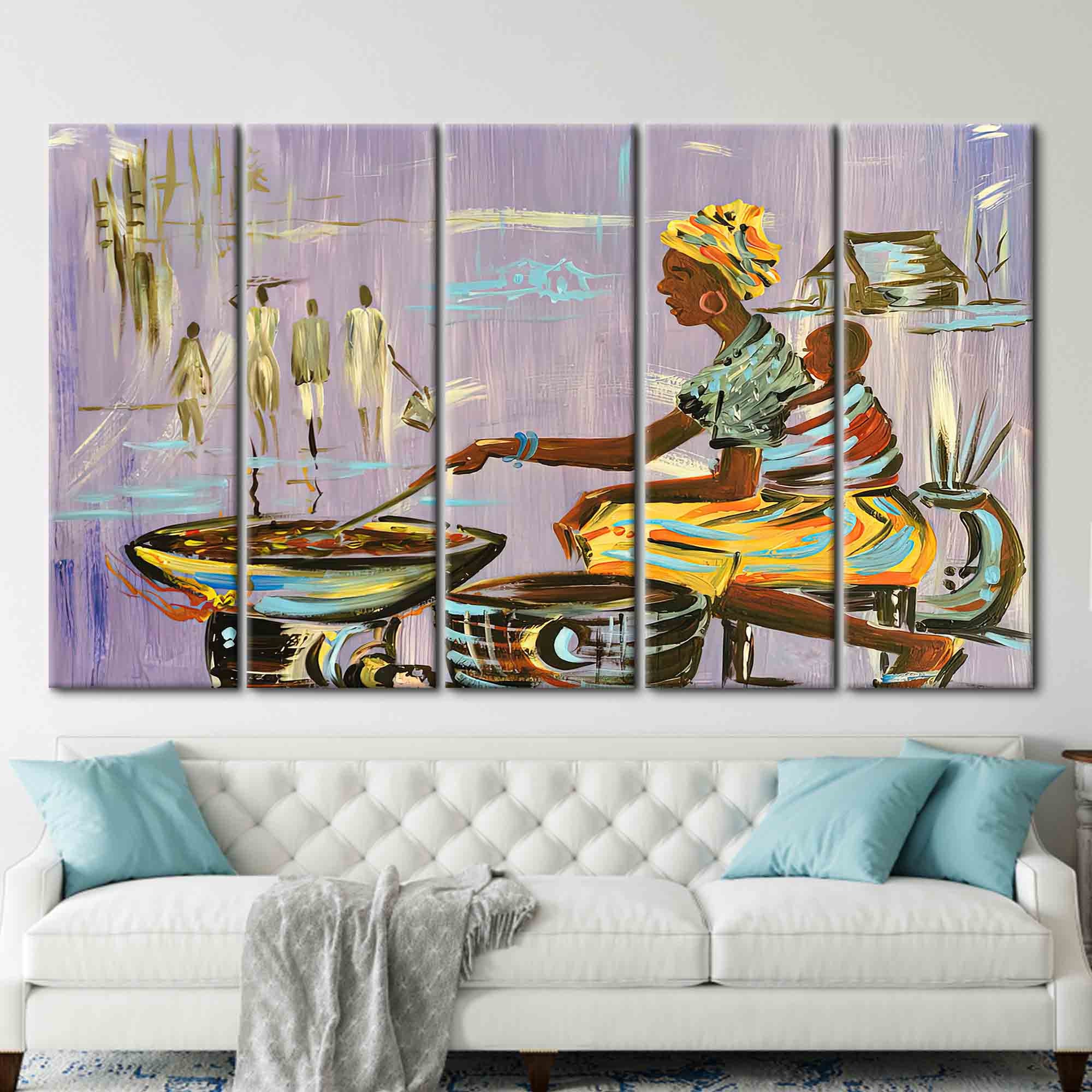 African Mother Cooking, African Wall Decor, Black Woman Poster, Ethnic ...
