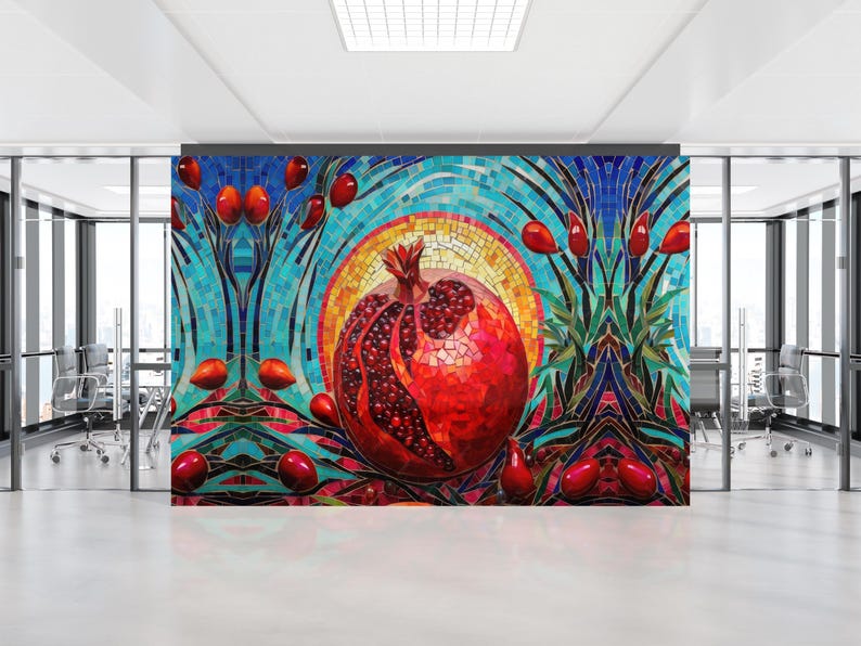 Blue Wall Decals, Abstract Wallpaper, Decals for Walls, Pomegranate ...