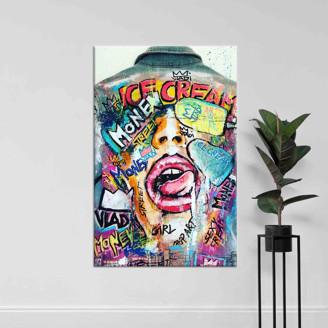 Personalized Gifts, Woman Graffiti Canvas Art, Canvas, Canvas Wall Art ...