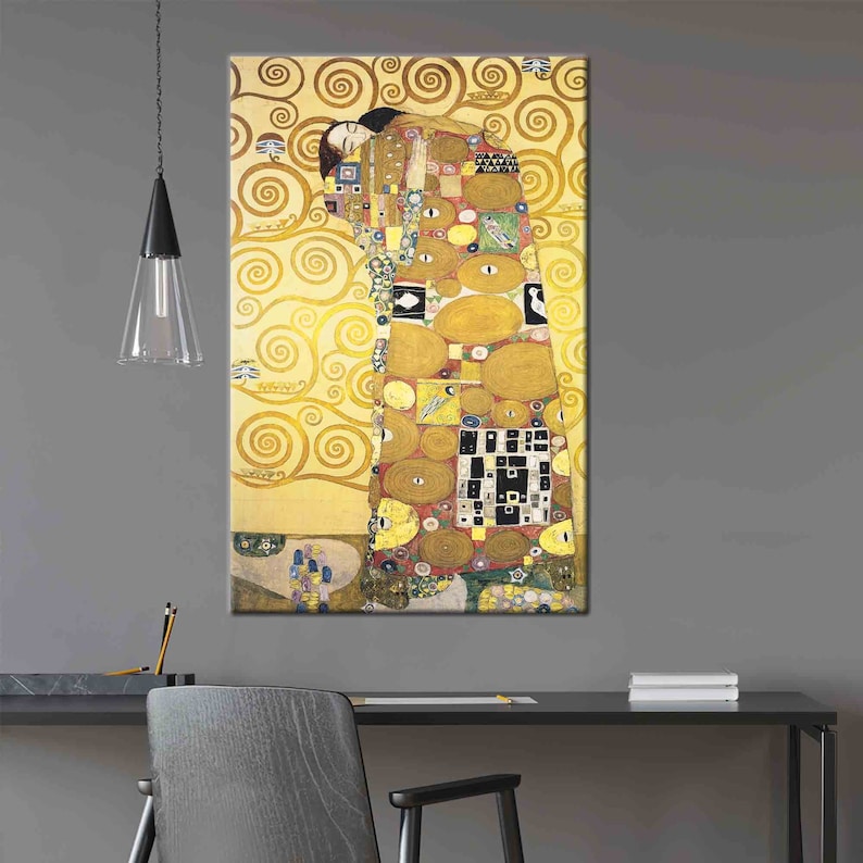 Kiss Poster Classic Canvas Art the Kiss Wall Decor Romantic - Etsy