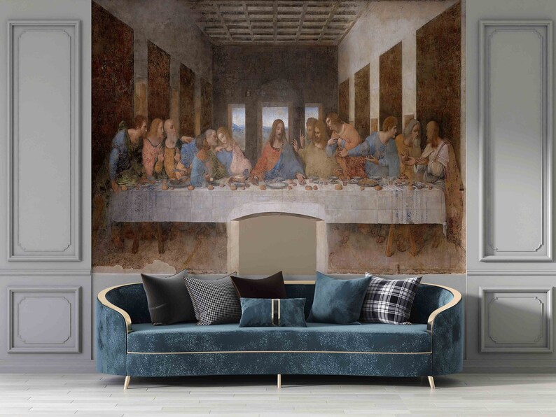 Da Vinci Digital Paper, the Last Supper Wall Decals, Reproduction Wall ...