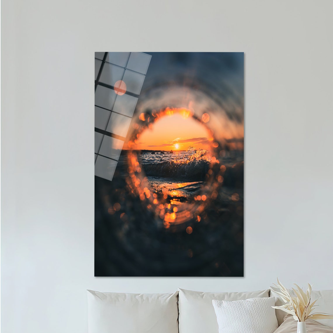 Glass Custom for Art,sunset Landscape Glass Wall Art,glass Wall Art ...